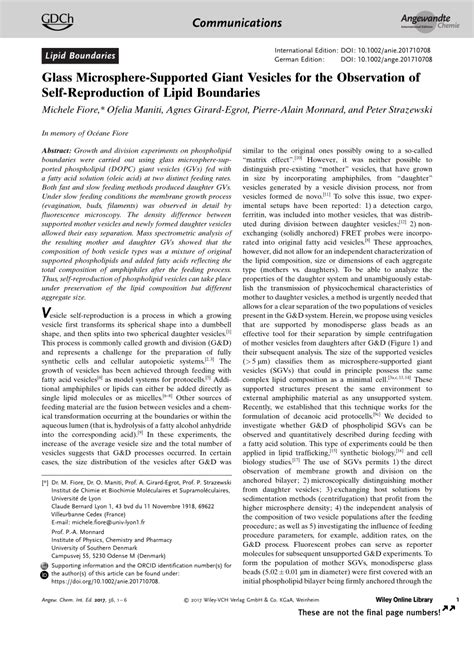 Pdf Glass Microsphere Supported Giant Vesicles As Tools For