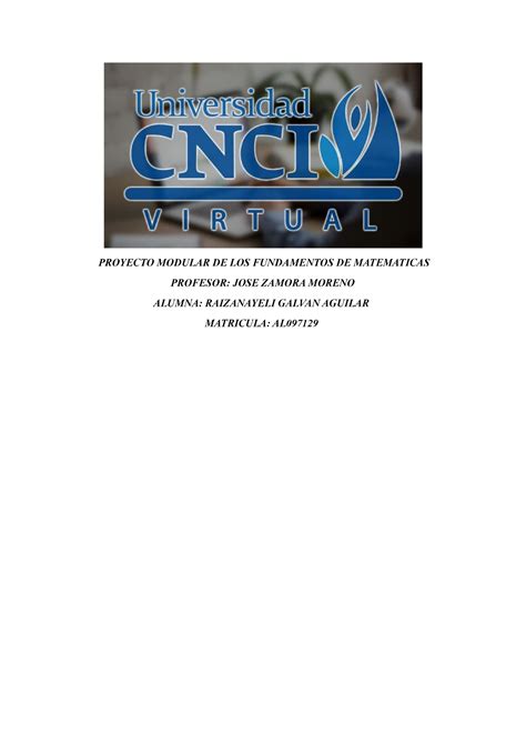 Proyecto Modular Matemati CAS PROYECTO MODULAR DE LOS FUNDAMENTOS DE