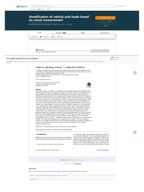 identification of vehicle axle loads based on visual measurement