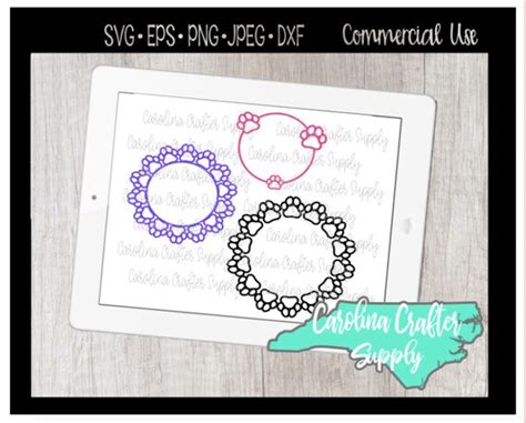 Monogram Frame Cut File Bundle Svg Jpeg Png Dxf Eps Etsy