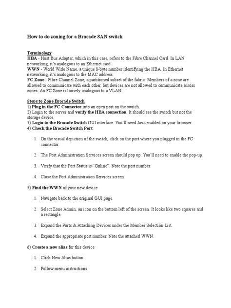 Zoning Configuration Step Pdf Digital Technology Computer Networking