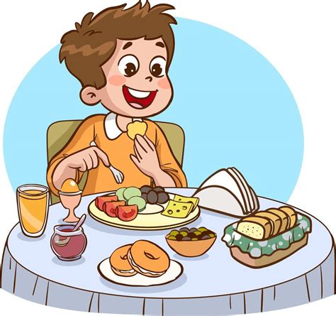 Linda Niños Comiendo Dibujos Animados Vector 20291028 Vector En Vecteezy
