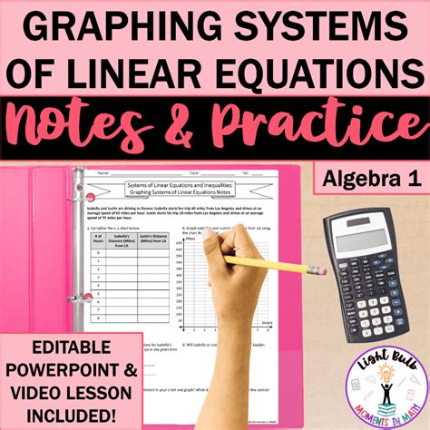 Graphing Systems Of Linear Equations Guided Notes Worksheet And Video