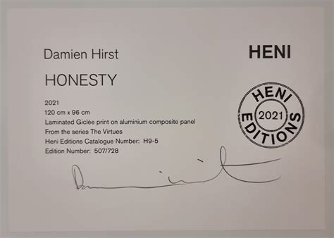 Damien Hirst Honesty H9 5 From The Virtues 2021 Artsy