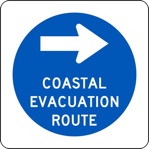 Coastal Evacuation Route Right Arrow Sign Fast Shipping And 10