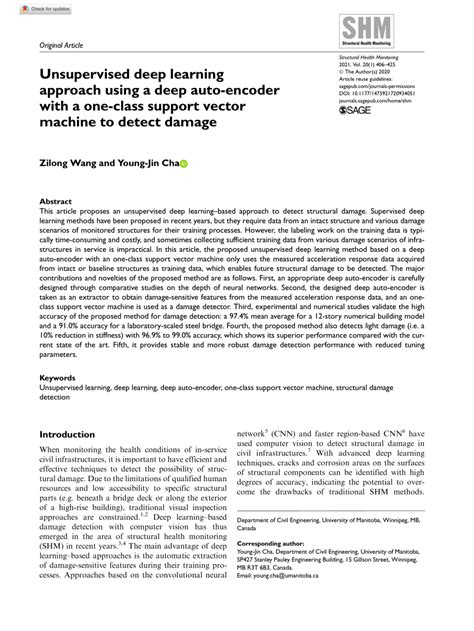 Pdf An Unsupervised Deep Auto Encoder With One Class Support Vector