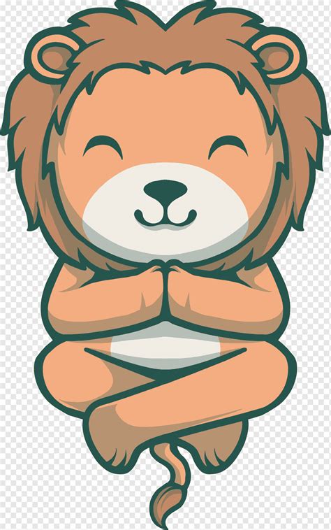 귀여운 사자 명상 Png Pngwing