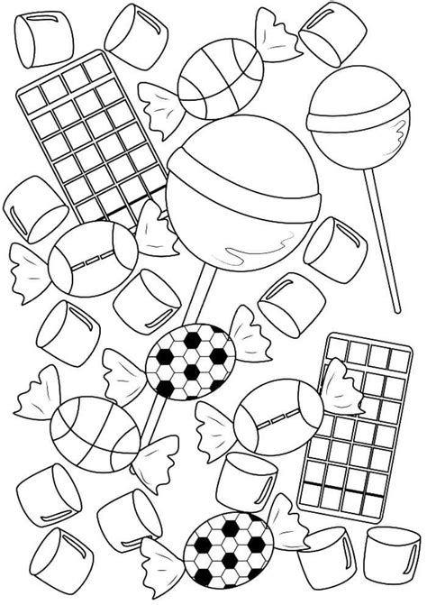 Coloriage Dessin Gratuit de Bonbons télécharger et imprimer gratuit