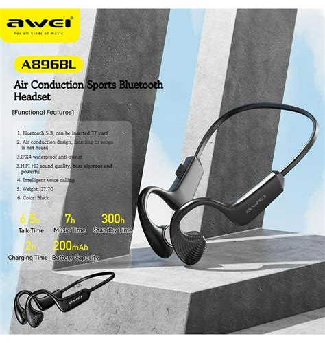 목걸이이어폰 넥이어폰 Awei 공기 전도 블루투스 하이파이 이어 후크 무선 Tf 카드 마이크 포함 스포츠 A 티몬