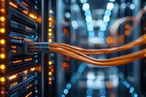 科技ai数字艺术 云计算 科技现代科技风格服务器设备橙色网线运行状态商业照片 Ai图片免费下载png格式4032像素编号72048566 千图网