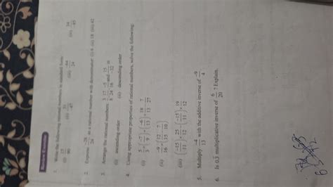 Questions On Rational Numbers Write The Following Rational Numbers In St