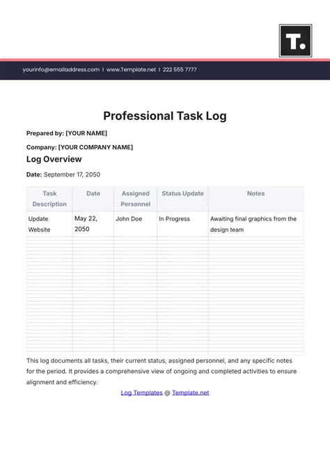 Free Production Log Sheet Template To Edit Online