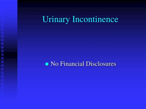 Ppt Urinary Incontinence Powerpoint Presentation Free Download Id