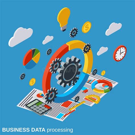 Business Data Processing Vector Concept Stock Vector Illustration Of
