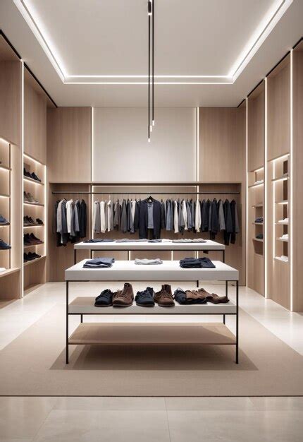 Premium Ai Image Modern Upper Class Men Clothing Store