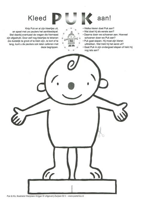 Aankleedpop Puk Knutselen Thema Kleding Peuter Thema Activiteiten