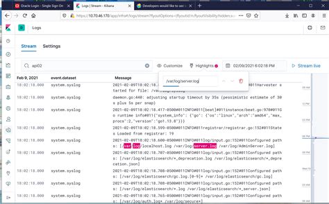 Kibana In Logs View Shows The Paths To They Log Files But No Content