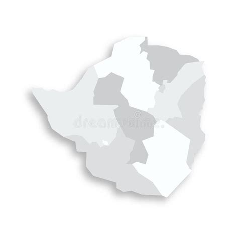 Zimbabwe Political Map Of Administrative Divisions Stock Vector