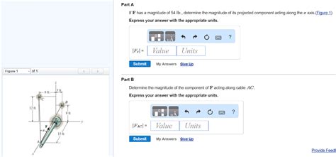 Solved If F Has A Magnitude Of 54 Lb Determine The