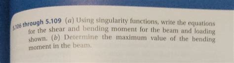 Solved 5106 Through 5109 A Using Singularity Functions