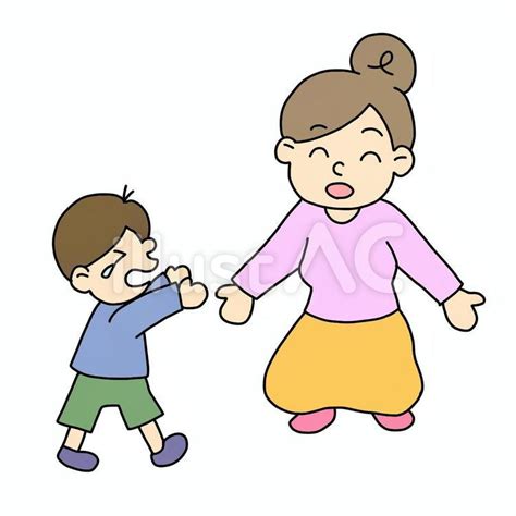 泣いている子供とお母さんイラスト No 2502924｜無料イラスト・フリー素材なら「イラストac」