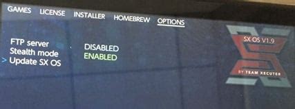SX OS For Switch Updated To 1 9