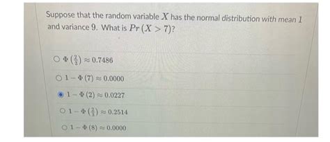 Solved Suppose That The Random Variable X Has The Normal Chegg