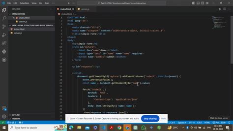 completed html structure and basic server interaction task by cognifyz