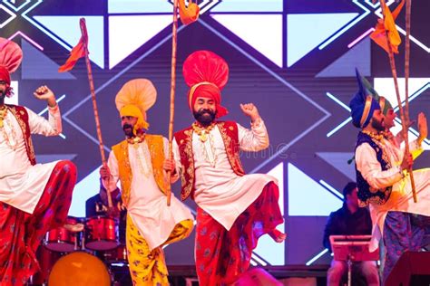 Punjabi Sikh Male Performing Bhangra Dance At Bikaner Camel Festival