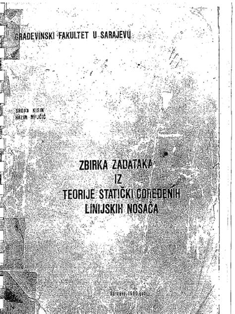 Zbirka Zadataka Iz Teorije Statičko Određenih Nosača Pdf