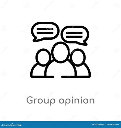 Outline Group Opinion Vector Icon Isolated Black Simple Line Element