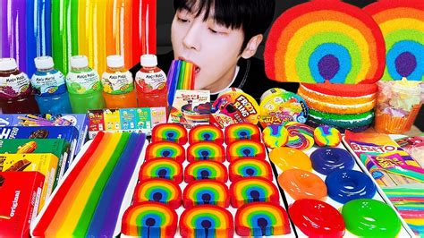 Asmr Mukbang 직접 만든 갤럭시 꿀젤리 레인보우 디저트 아이스크림 먹방 And 레시피 Dessert Galaxy