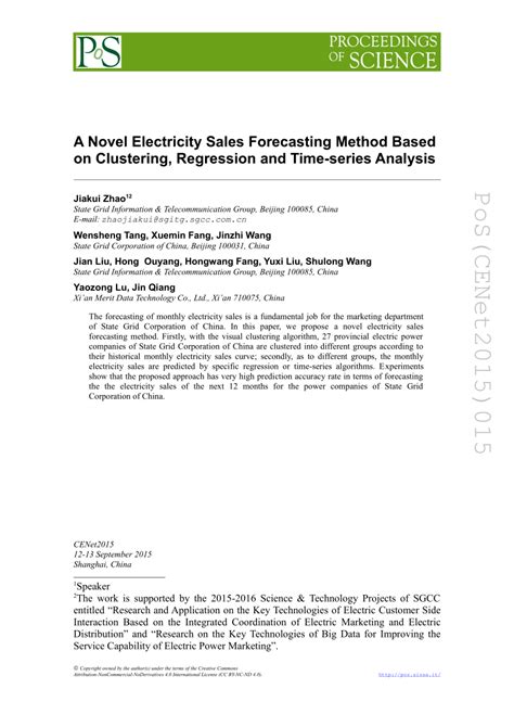Pdf A Novel Electricity Sales Forecasting Method Based On Clustering Regression And Time