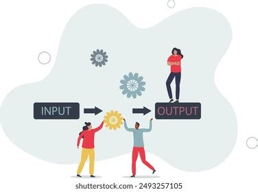 Algorithm Data Input Output Process Visualizationflat Stock Vector Royalty Free