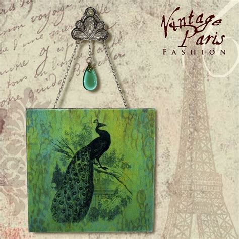 Peacock Wall Hanging Vintage Paris Fashion Glass Wall Etsy