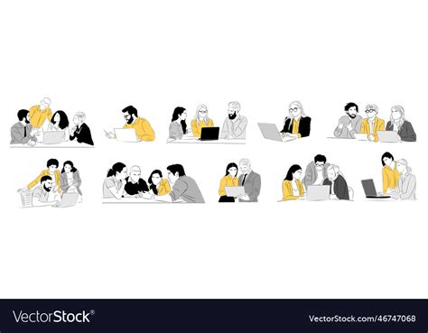 Business Men And Women Working Together Royalty Free Vector