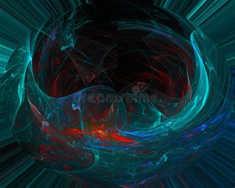 Abstract Digital Fractal Magic Energy Light Curve Ornament Fantasy