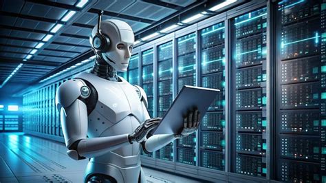 Cyborg Robot Render Robotic Process Automation Premium AI Generated Image