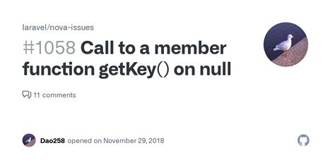 call to a member function getkey on null · issue 1058 · laravel nova
