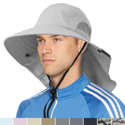 Sun Cube Outdoor Wide Brim Sun Hat With Neck Cover Flap Men Women Summer Sun Protection Hat