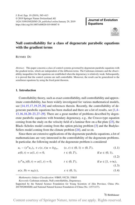 Null Controllability For A Class Of Degenerate Parabolic Equations With