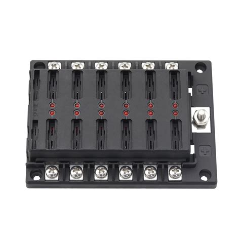 Fuse Block 12 Way Marine Rv Van Fuse Block Waterproof Cover Panel Led