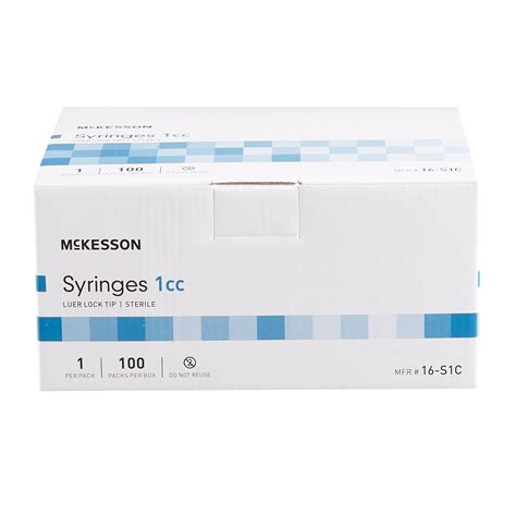 Mckesson Tuberculin Syringe With Luer Lock Tip Without Safety 1 Ml