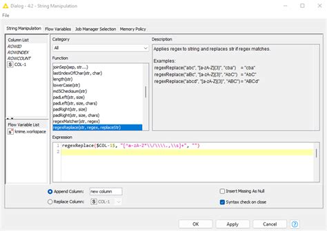 Only Keep Specified Characters Knime Analytics Platform Knime