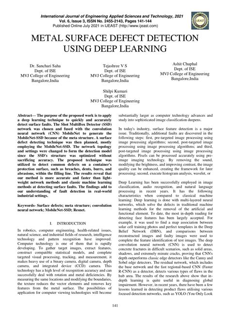 pdf metal surface defect detection using deep learning