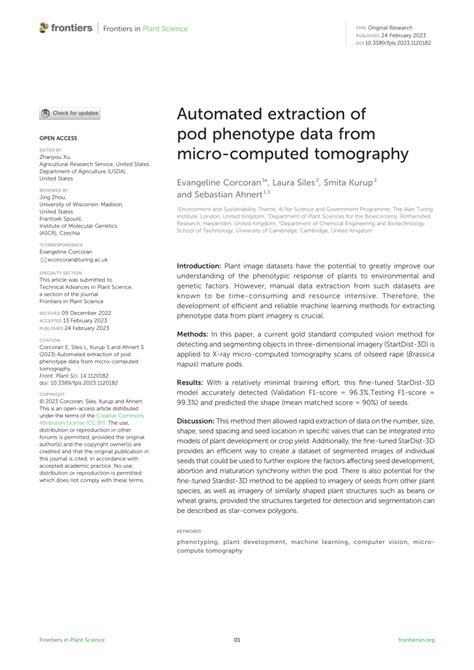 Pdf Automated Extraction Of Pod Phenotype Data From Micro Computed