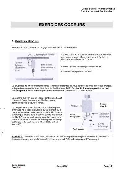 Exercices Sur Le Codeur Pdf Codeur Décodeur Exercices Corrigés Vyjsbi