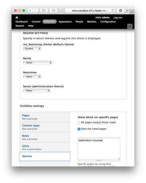 7 Show A Block On The User Registration Form Depending On Destination