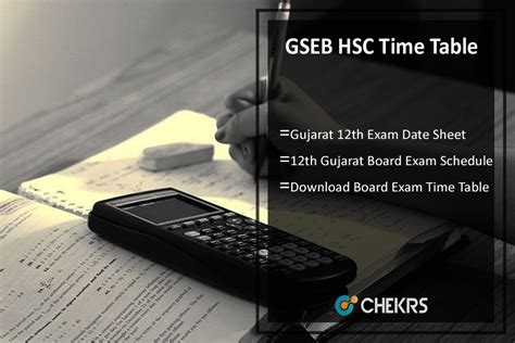 GSEB HSC Time Table Gujarat Th Arts Science Commerce Exam Date Pdf