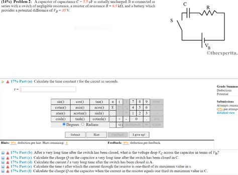 Solved Problem A capacitor of capacitance C μF Chegg